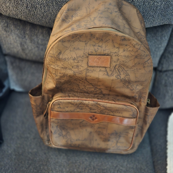 Patricia Nash | Bags | Patricia Nash Brown Leather Backpack With Map ...